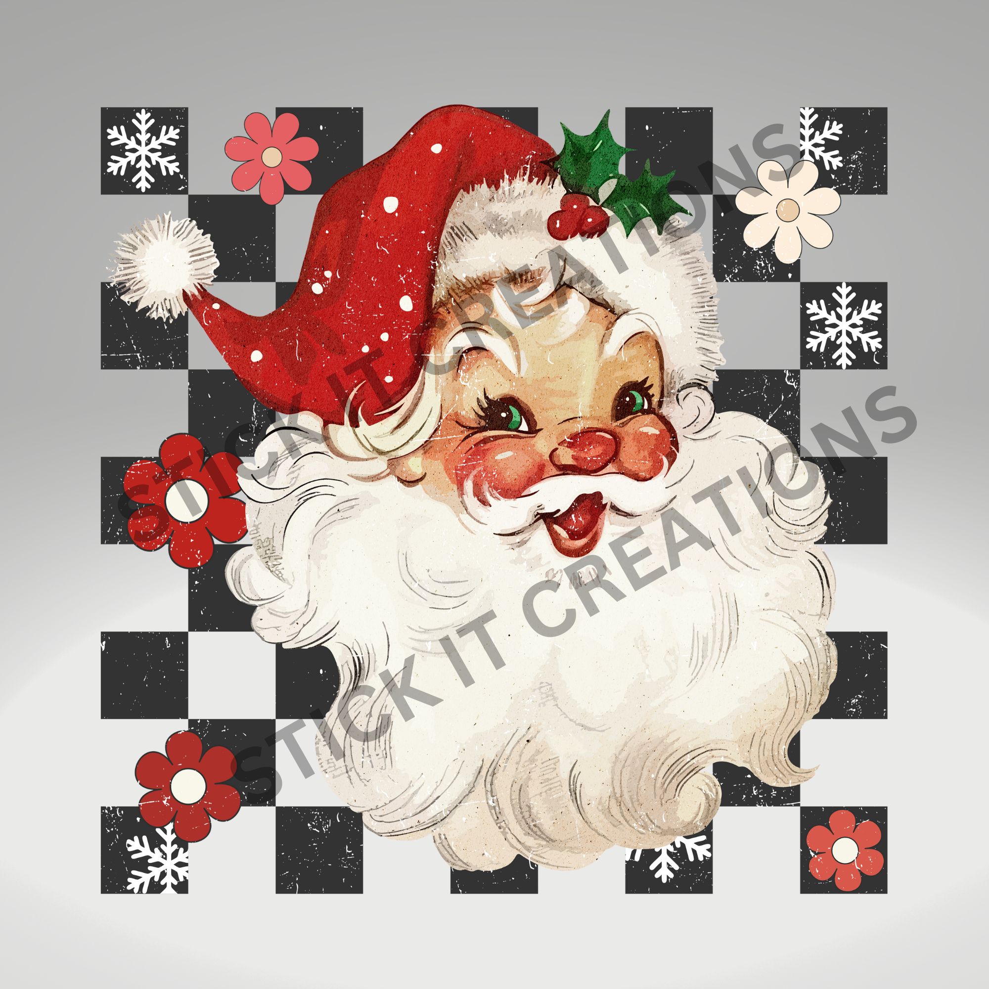 CHECKERED SANTA CLAUSE – Stick It Creation